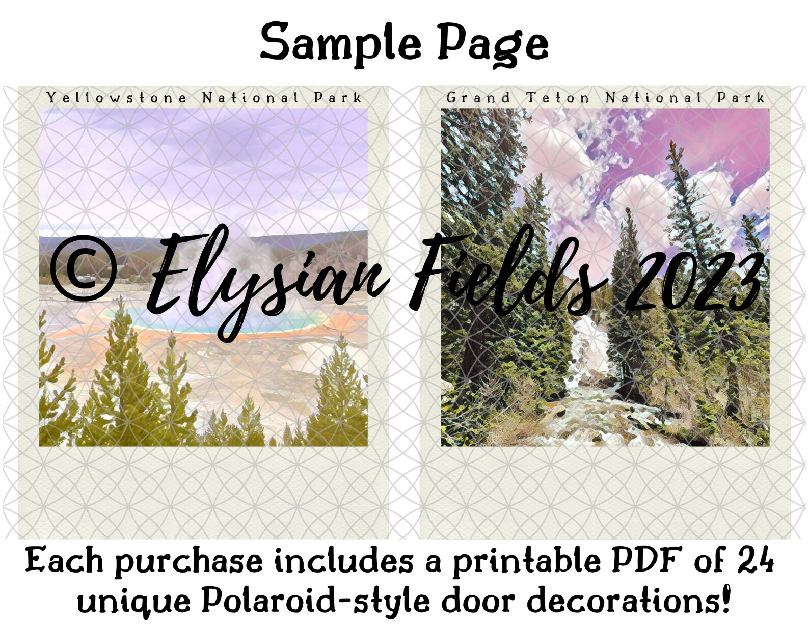 Printable National Park Polaroids RA Door Decorations - Set of 24 ...
