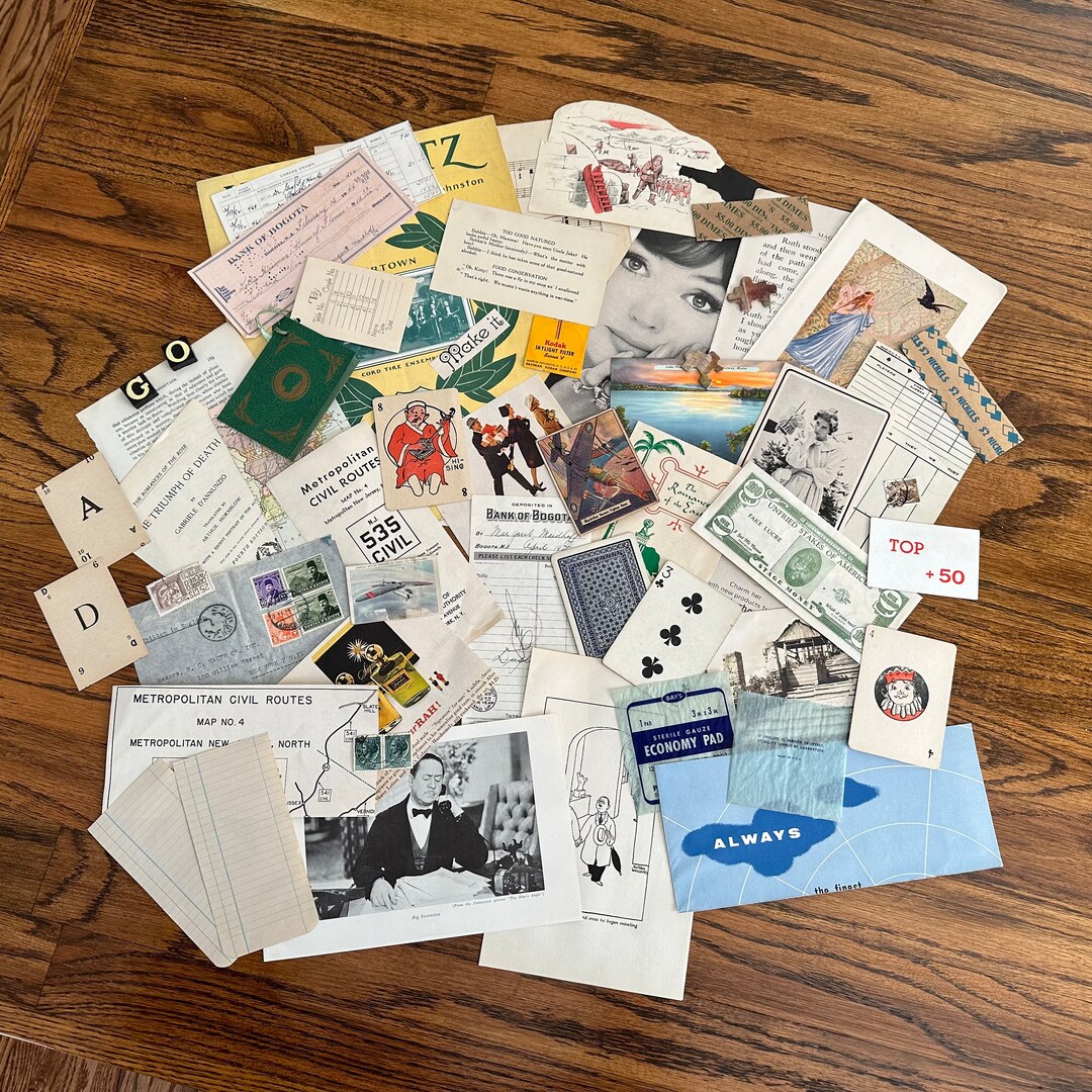 Vintage Ephemera Lot - Rare and Cool Pieces! Over 50 Items! Great for ...