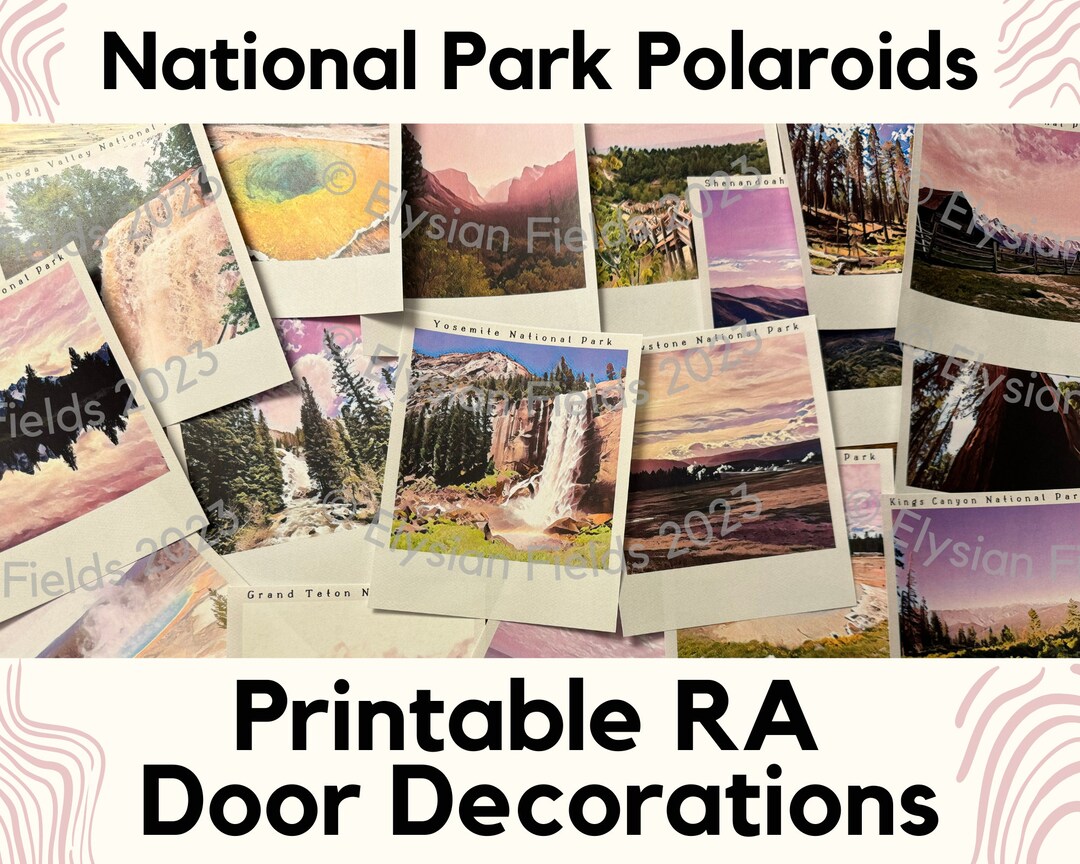 Printable National Park Polaroids RA Door Decorations - Set of 24 ...