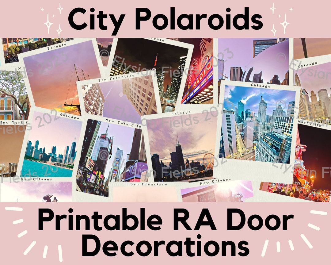 Printable City Polaroid RA Door Decorations - Set of 24 Customizable ...