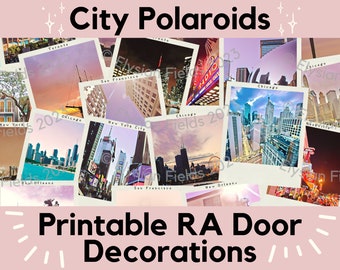 Printable National Park Polaroids RA Door Decorations - Set of 24 Customizable Resident ...