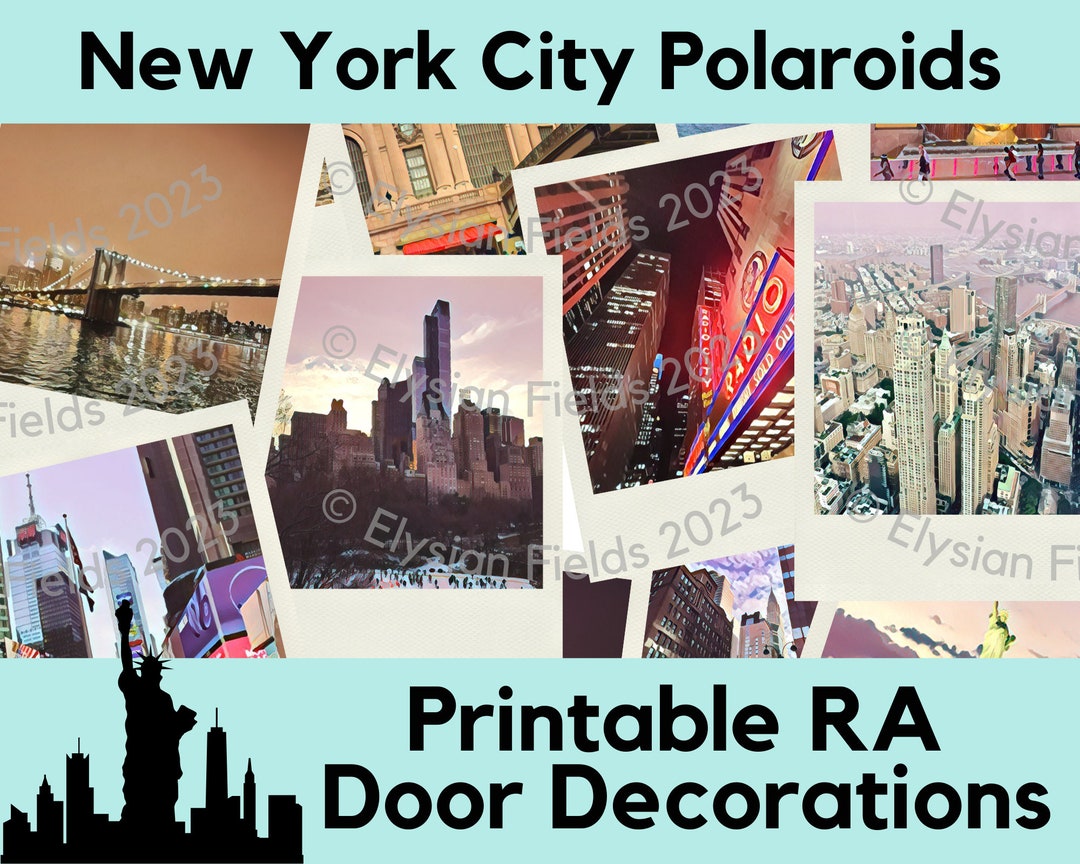 Printable New York City Polaroids RA Door Decorations - Set of 12 ...