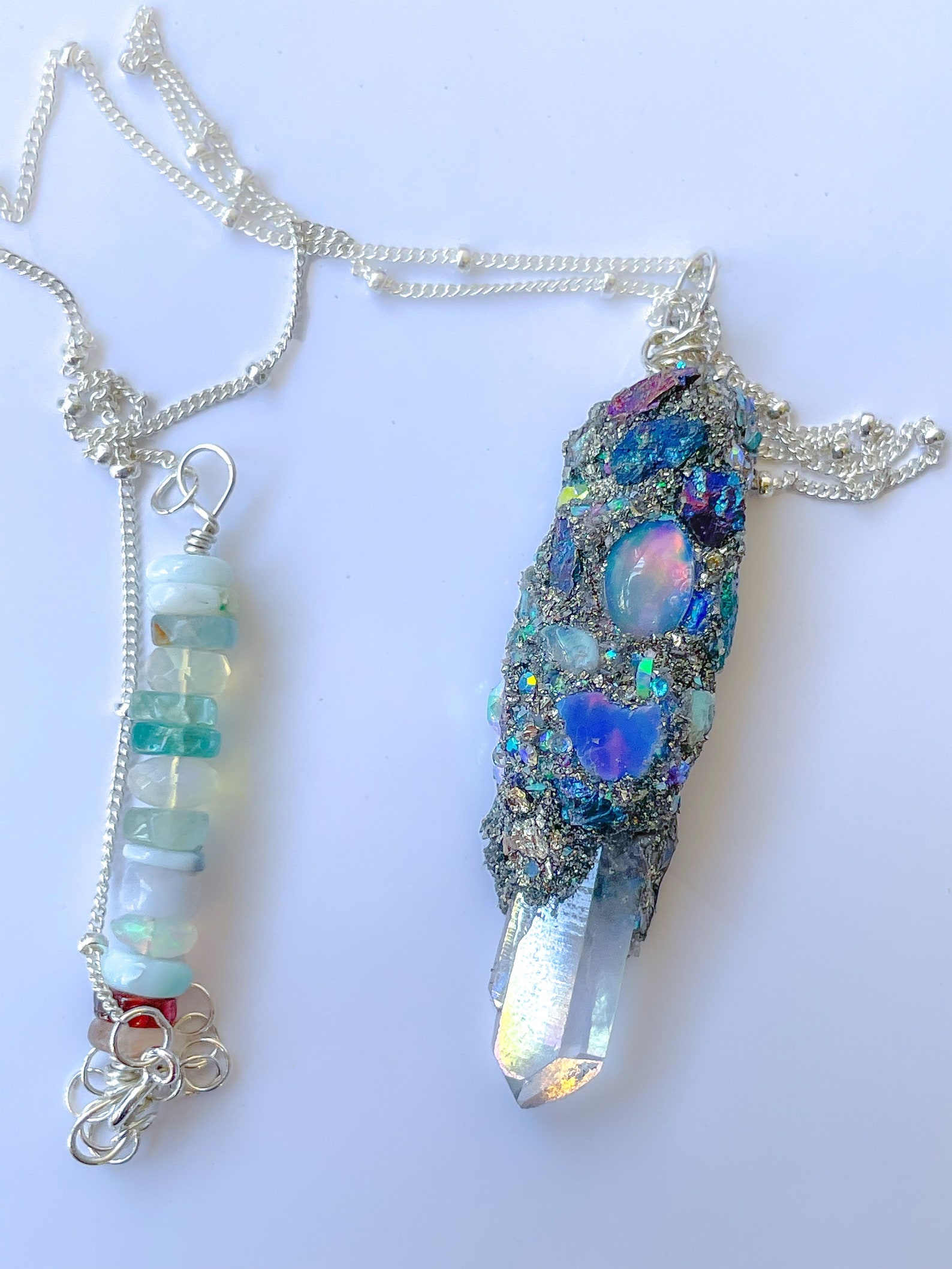 Opal Magic Wand Necklace Opal Angels Sword Necklace October | Etsy