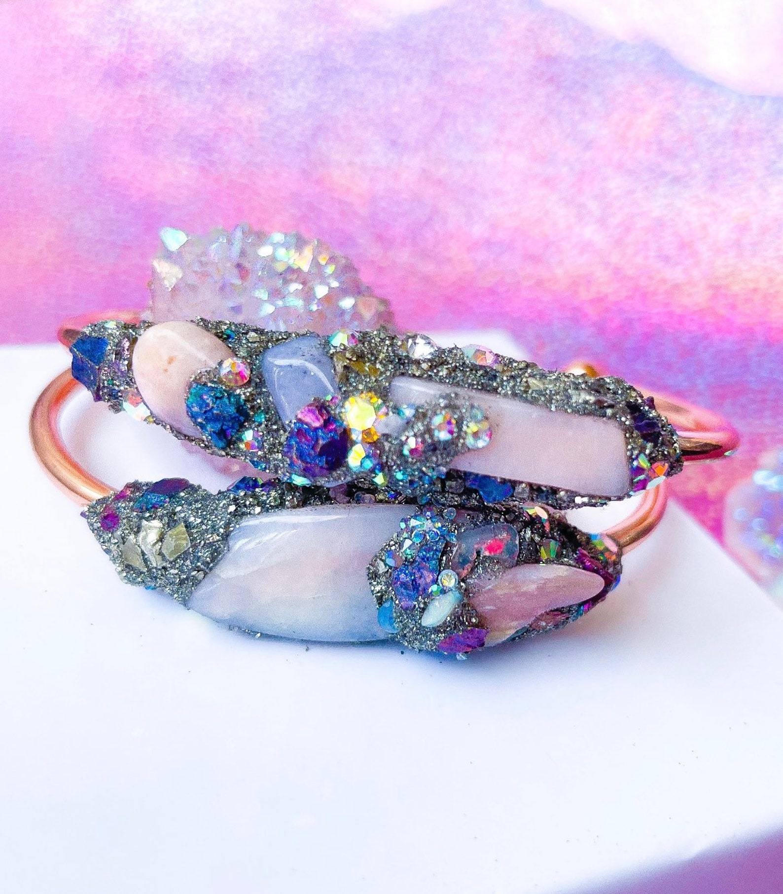 October Birthstone Birthday Gift Pink Opal Bracelet | Etsy