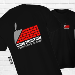 Custom Construction Company T-shirts, Masonry Shirts, Bricklayer Shirts ...