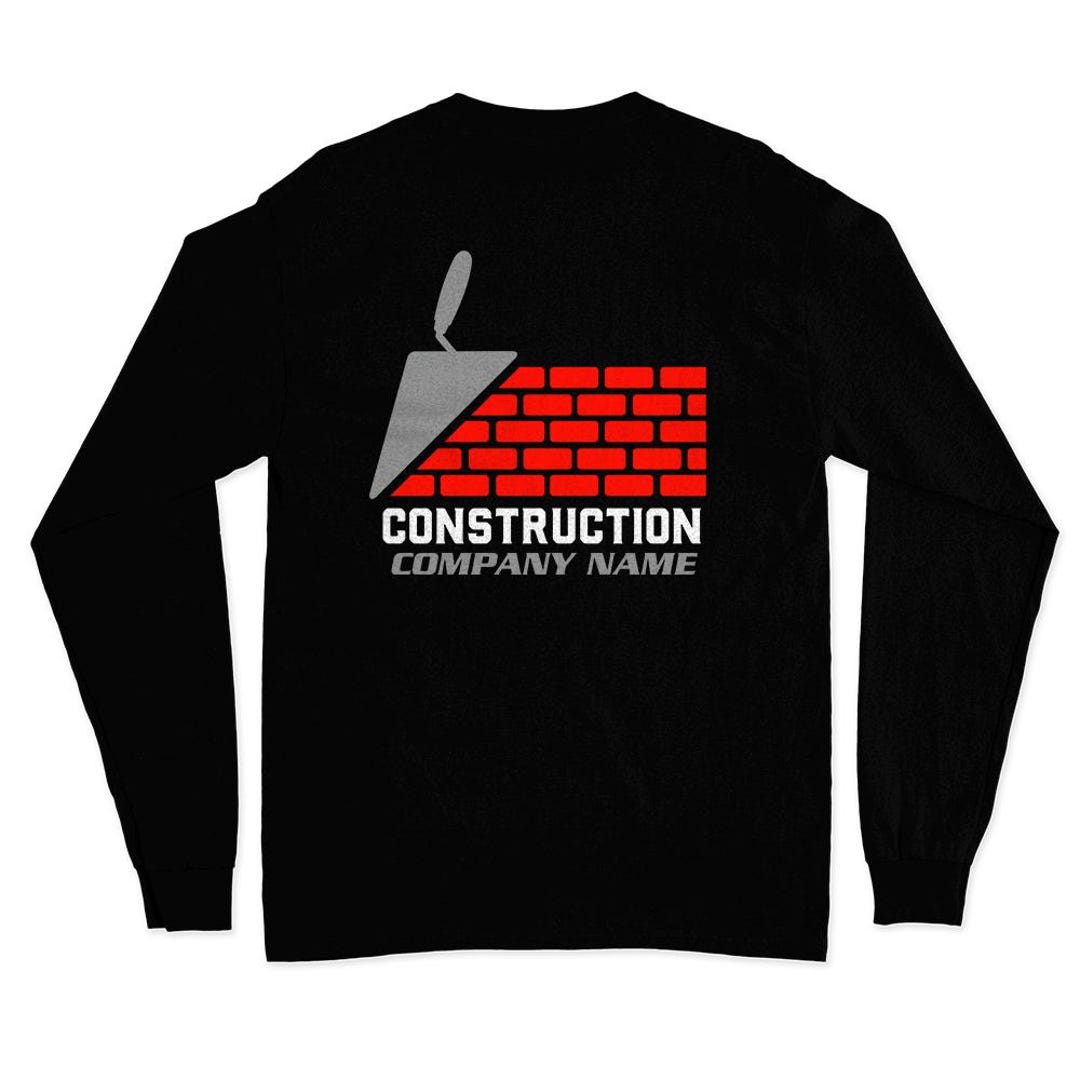 Custom Construction Company Long Sleeve Shirt Contractor Stone Brick ...