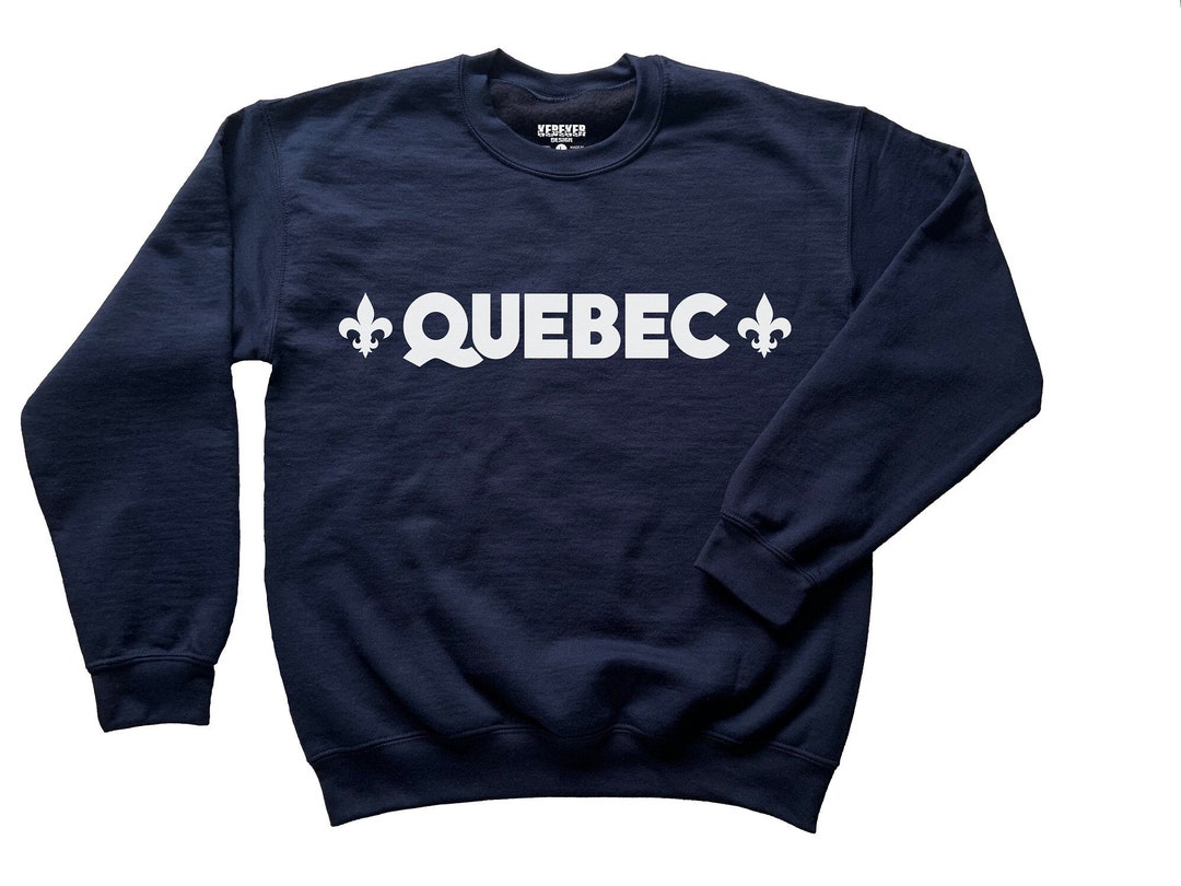 Quebec + Fleur De Lys Sweater for Men & Women - Québec Gifts - Navy ...