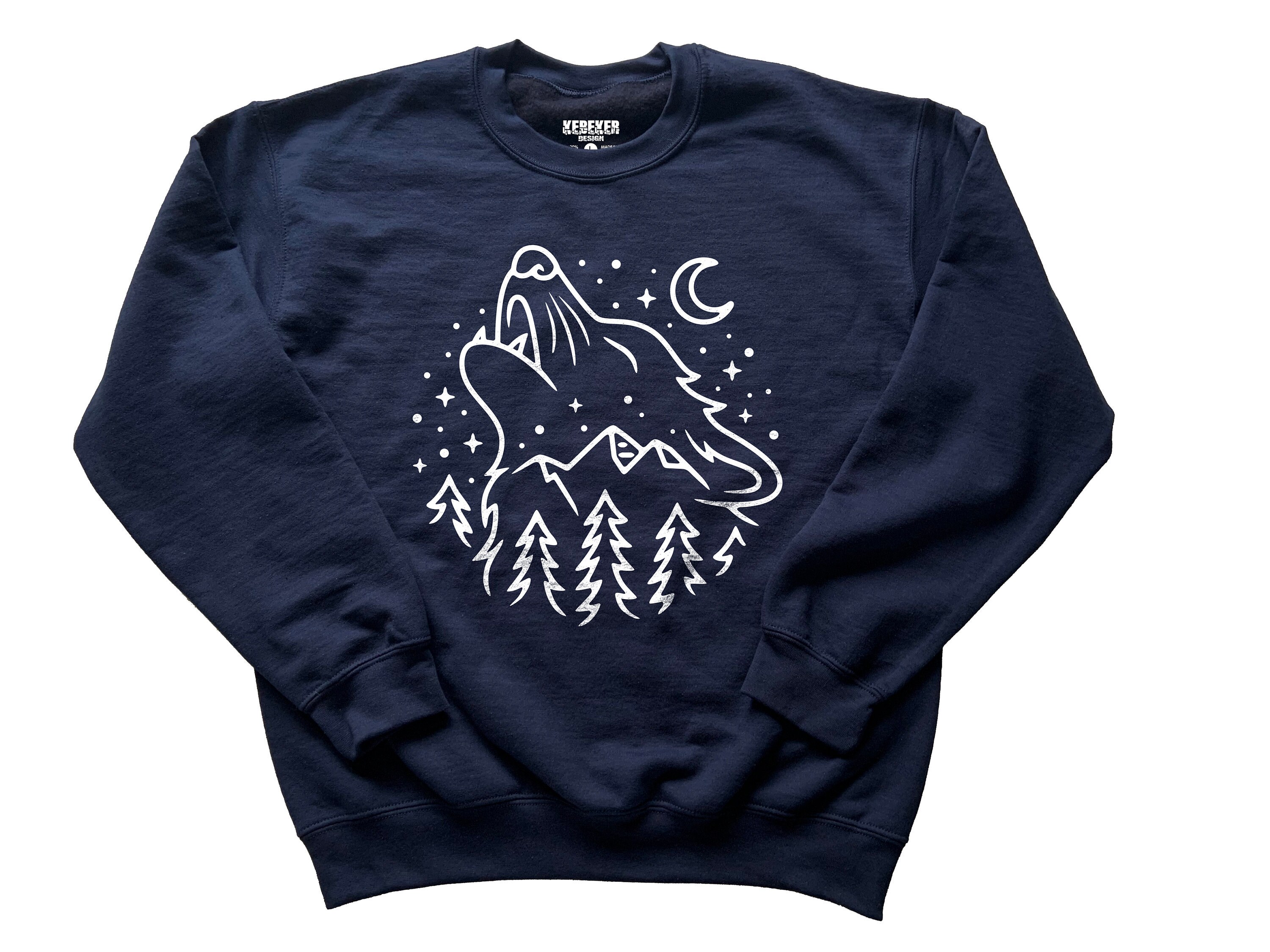 Howling Wolf Sweatshirt for Men & Women - Wolf Shirt - Starry Night ...