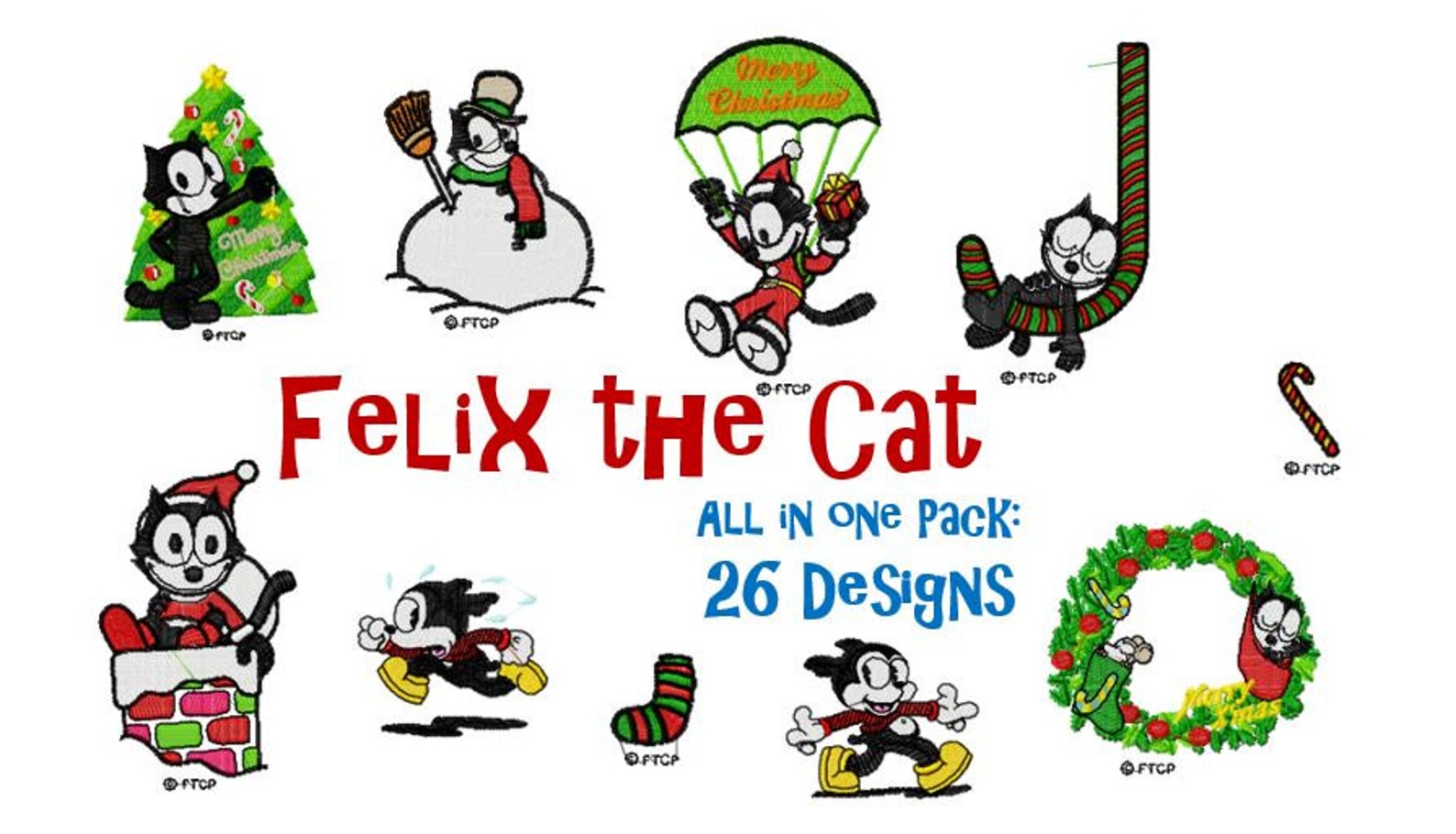 26 Designs Felix the Cat Embroidery Design Pack Felix the | Etsy
