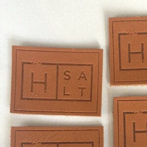 50 Custom Personalized Leather Patches With Logo, Text, or Initials ...