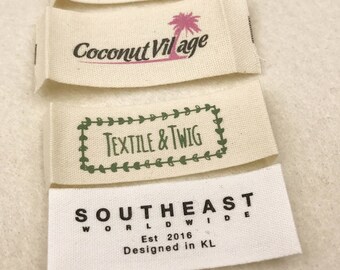 200 clothing labels printed cotton labels custom labels | Etsy