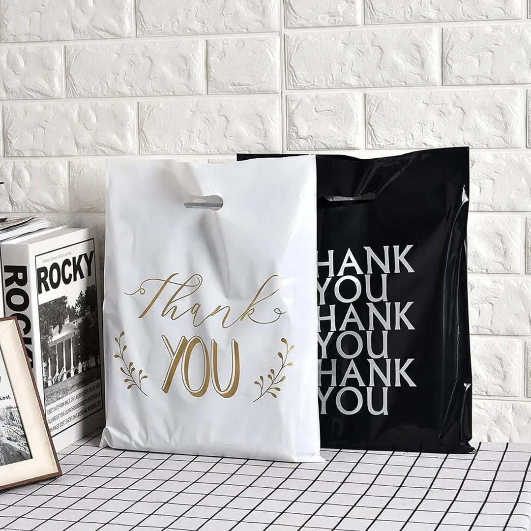 50-1000pcs Custom White Plastic Shopping Bag，custom Boutique Bag, High ...