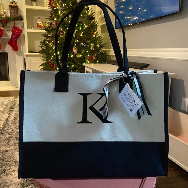 Monogram Tote Bag - Etsy
