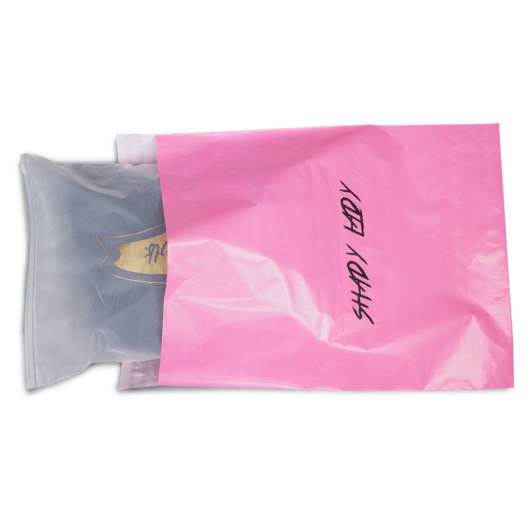 On Sale Pink Poly Mailers, Custom Logo Design Bag, Custom You Design ...