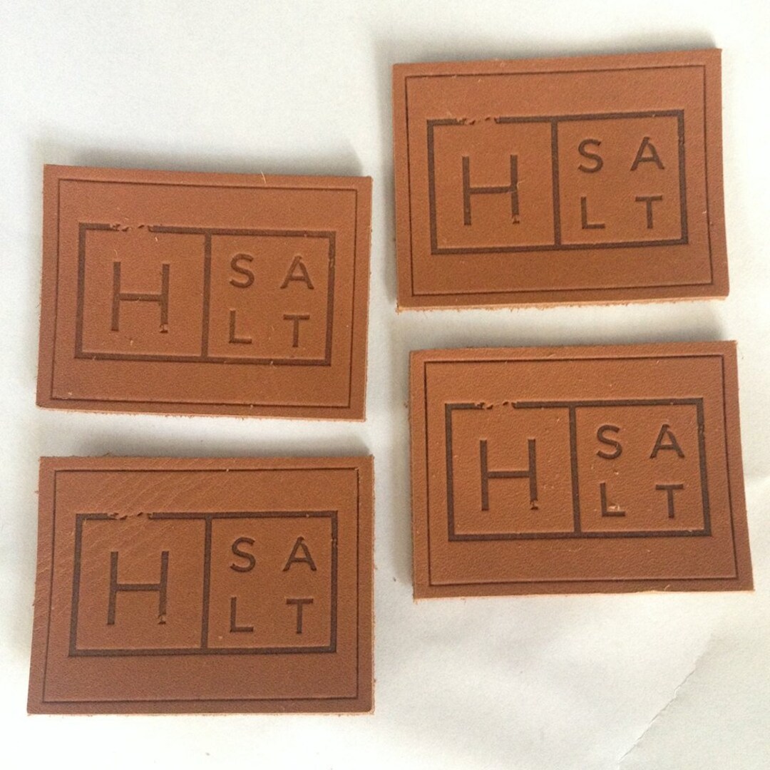 50 Custom Personalized Leather Patches With Logo, Text, or Initials ...