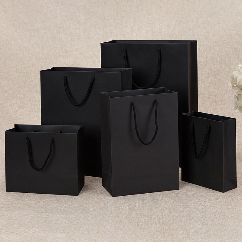 Black Paper Bag With Logo - Etsy