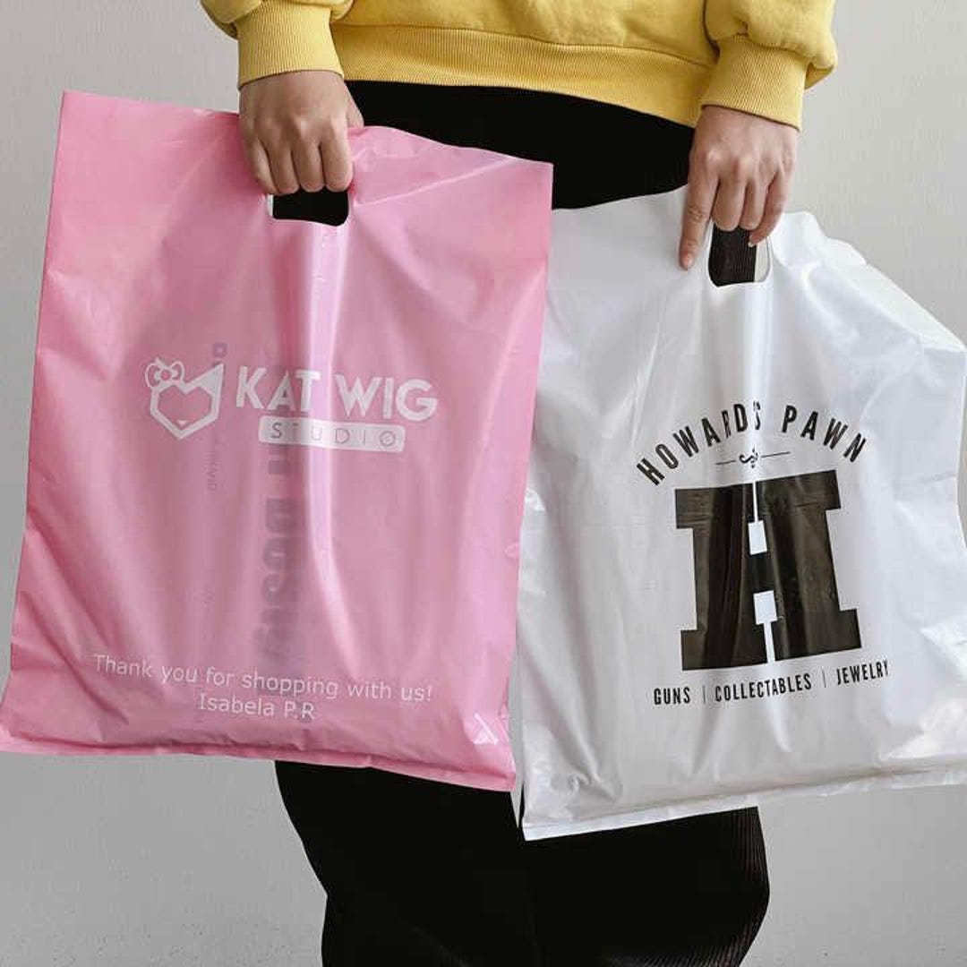 50-1000pcs Custom White Plastic Shopping Bag，custom Boutique Bag, High ...