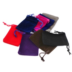 100 3x4" Small Velvet Bag, Jewelry Gift Bag, Velvet Drawstring Pouch ...