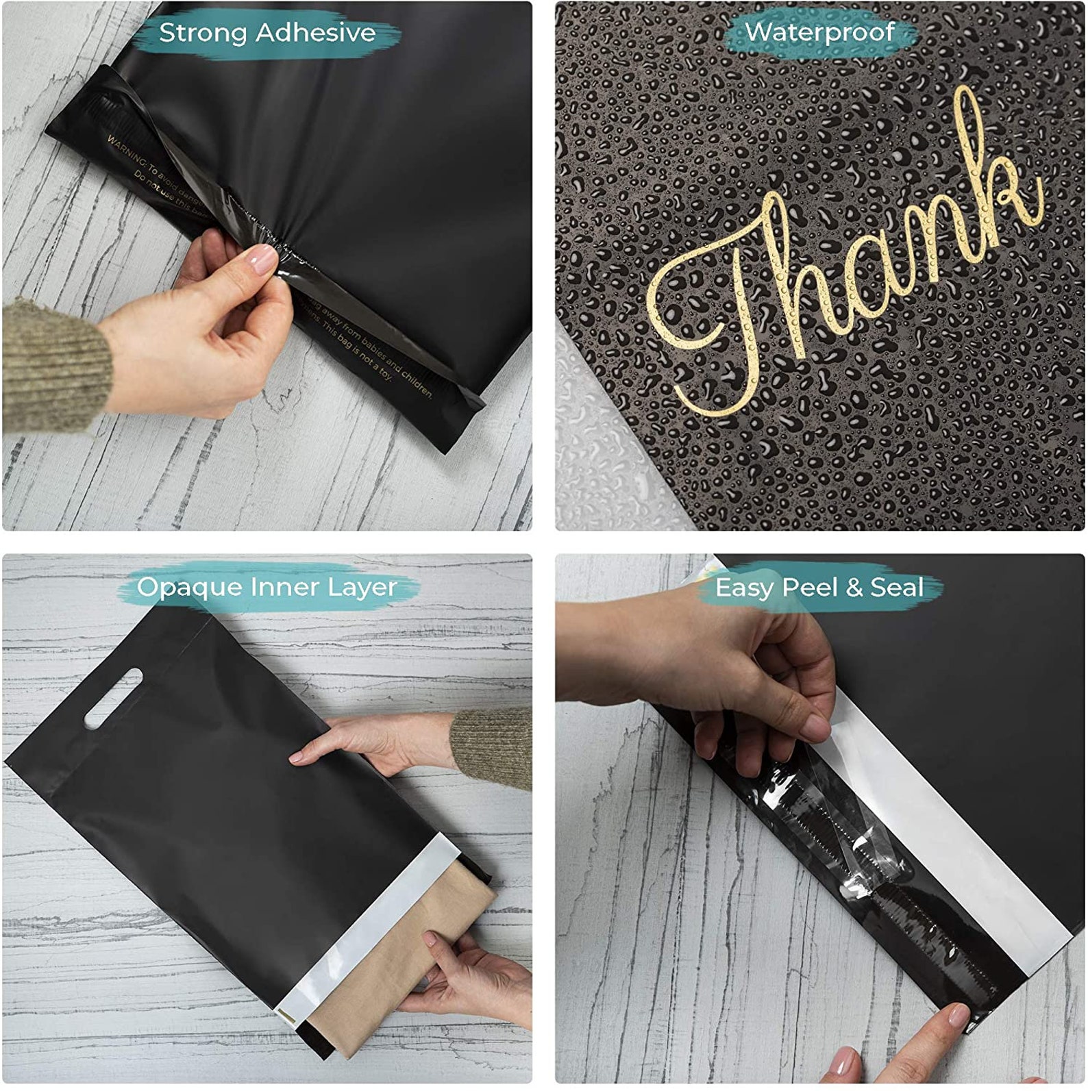 50-1000pcs Matte Black Custom Poly Mailers Adhesive Self - Etsy