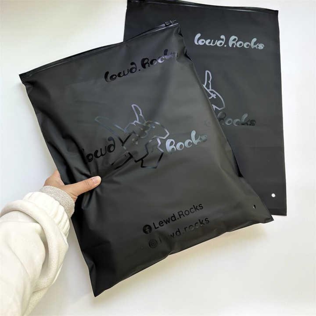 Custom UV Logo Black Zipper Bag Packaging Black Zipper Bags Black Logo ...