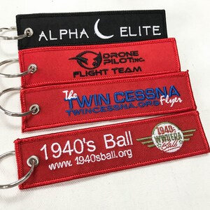 100 Custom Personalized Keychains, Custom Embroidered Keychain, Flight ...