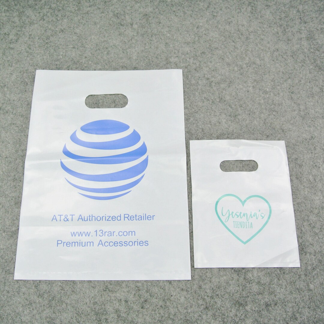 200PCS 10x14" Black Friday Salecustom Poly Die Cut Bags, Plastic Carry ...