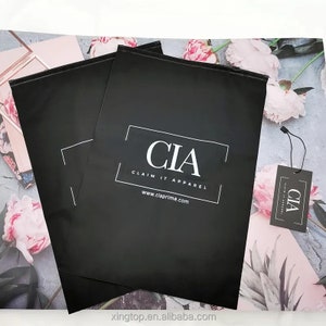 50-1000pcs Custom Matte Black Zip Lock Bags High Quality Plastic Bags Clothes Zip Bags for Poly ...