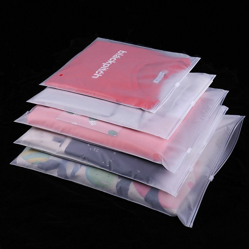 50 1000pcs Custom Frosted Zipper Bags Clear Zip Lock Bag Etsy