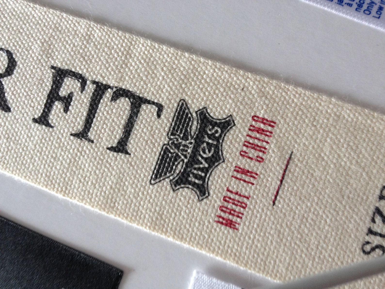 100 Printed Cotton Labels Fabric Labels Custom Clothing - Etsy