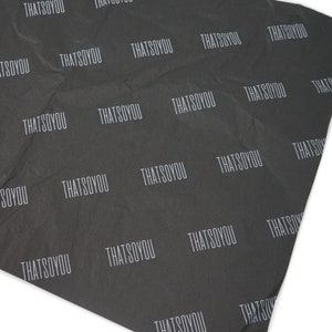 On Sale Custom Black Tissue Paper and Stickers, Custom Branded Tissue ...