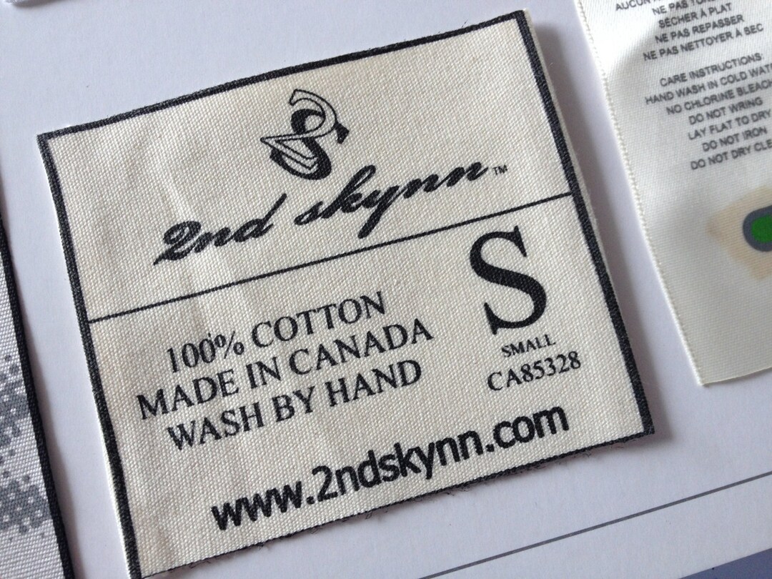 100 Printed Cotton Labels, Fabric Labels, Custom Clothing Labels ...