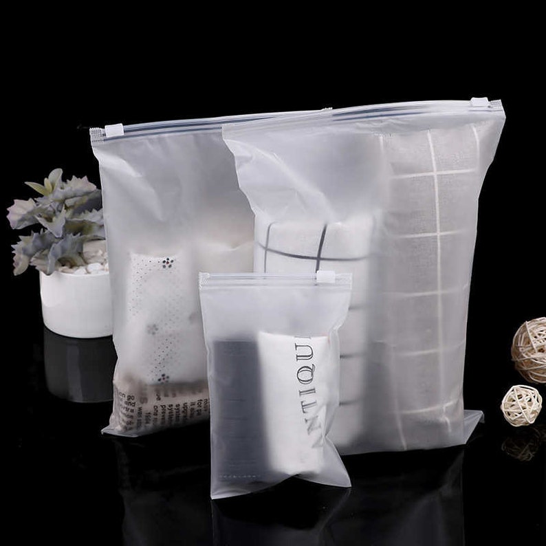 50 1000pcs Custom Frosted Zipper Bags Clear Zip Lock Bag Etsy