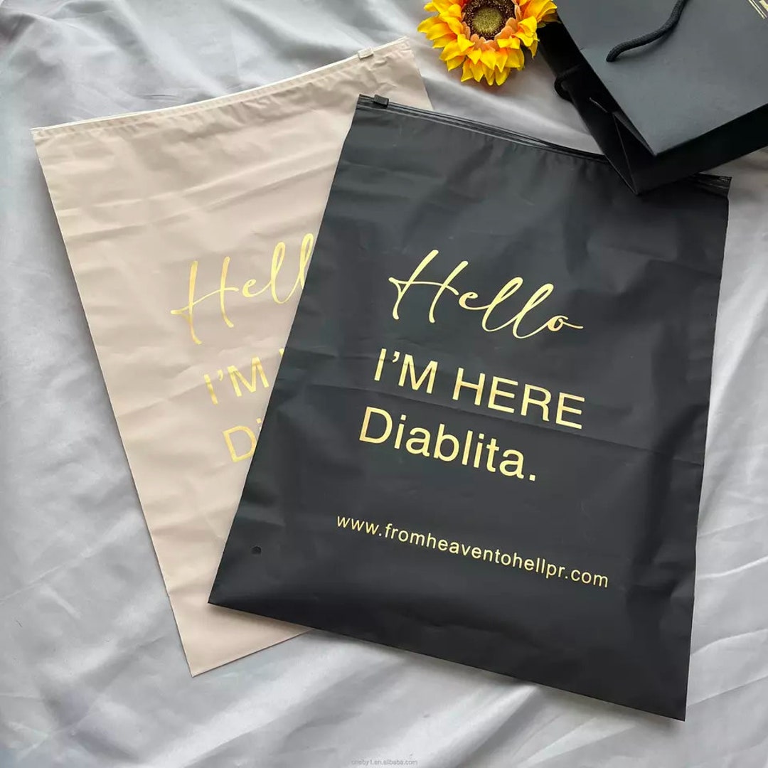 Black Zipper Bags With Logo,customized Clothing Bags for Tshirt.hoodie ...