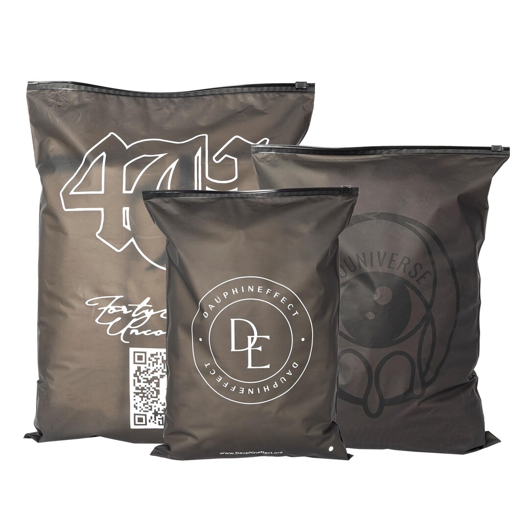 Custom Matte Black Frosted Zipper Bags Transparent Zipper Bags High ...