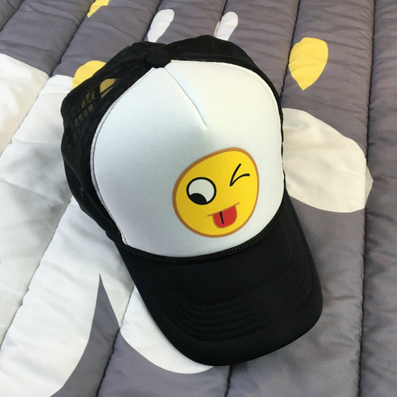 50custom Emoji Capsmile Cap Embroidered Hat Fashion Caps - Etsy