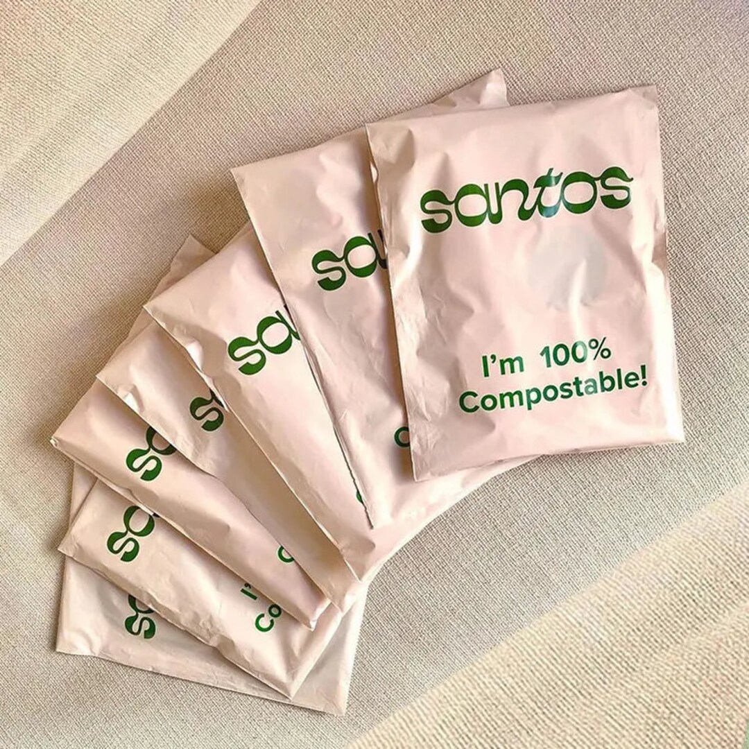 Beige Shipping Bags With Logo, Eco Friendly Compostable Mailer ...