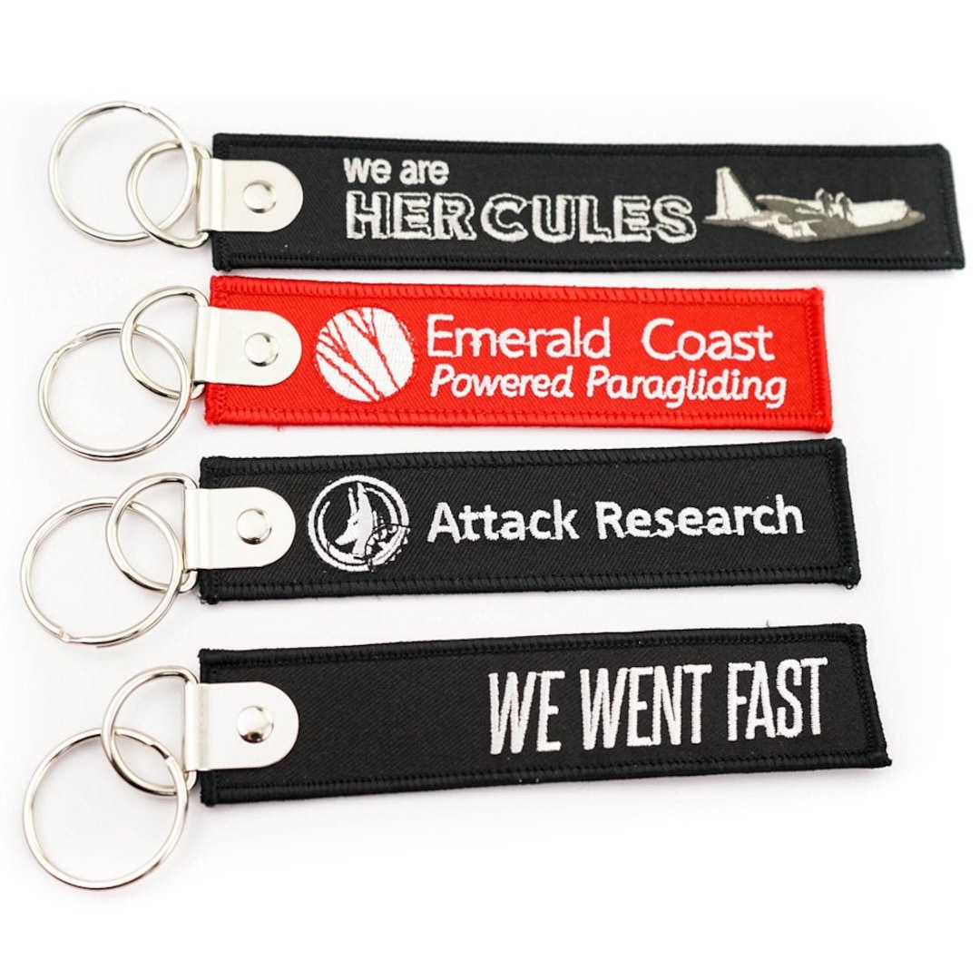 50pcs Flight Keycahin Custom, Embroidery Flight Tag, Embroidered ...