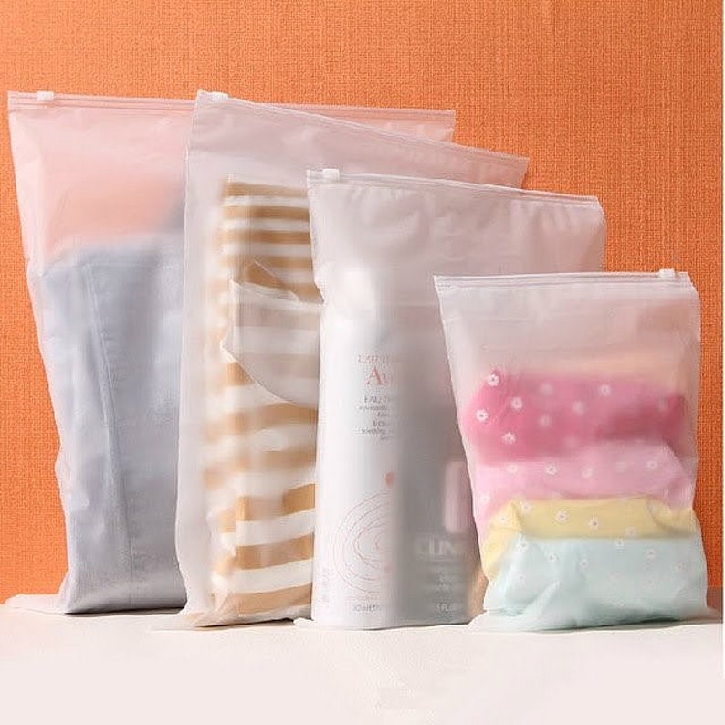 50 1000pcs Custom Frosted Zipper Bags Clear Zip Lock Bag Etsy