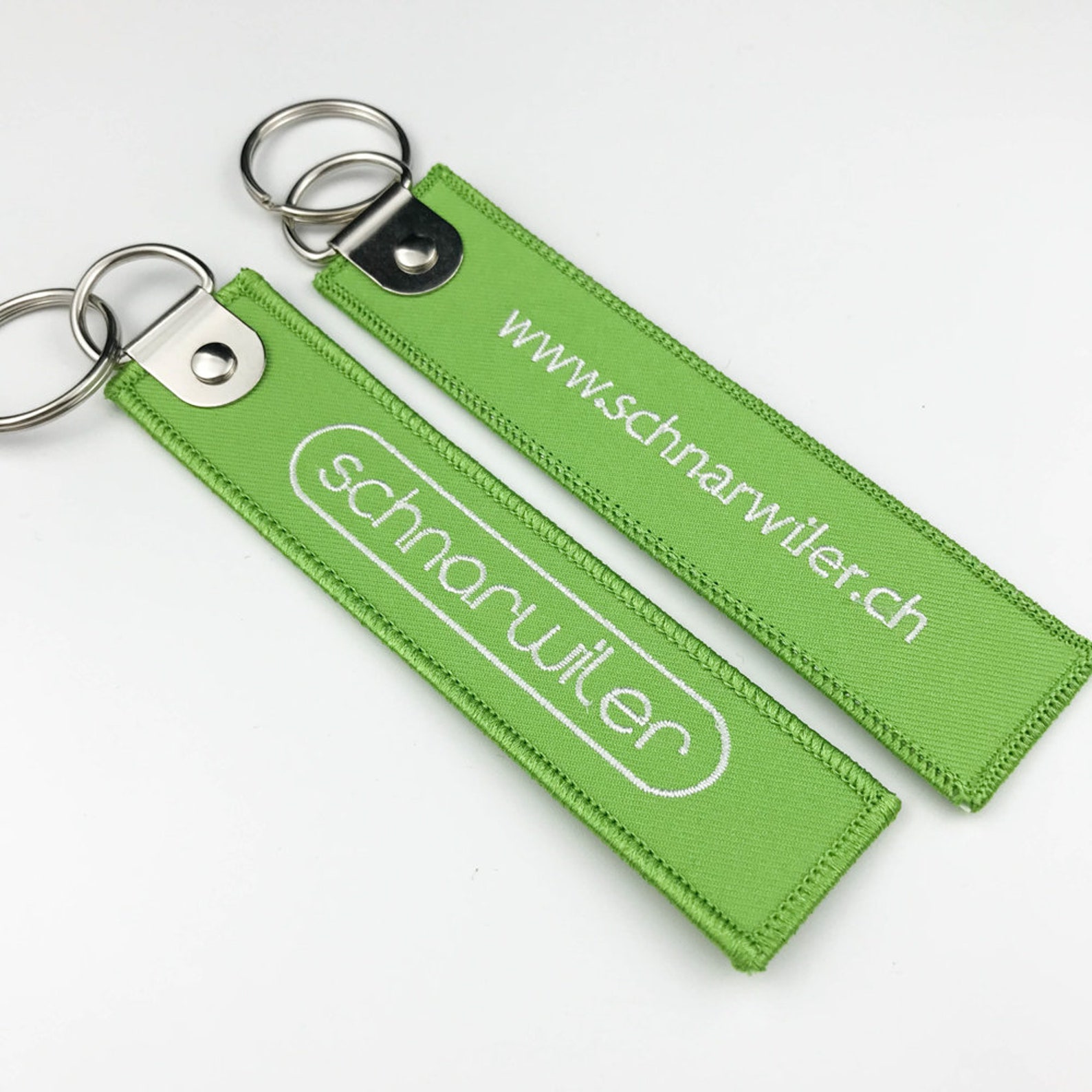 100 Personalized embroidered key tags Double Sided | Etsy