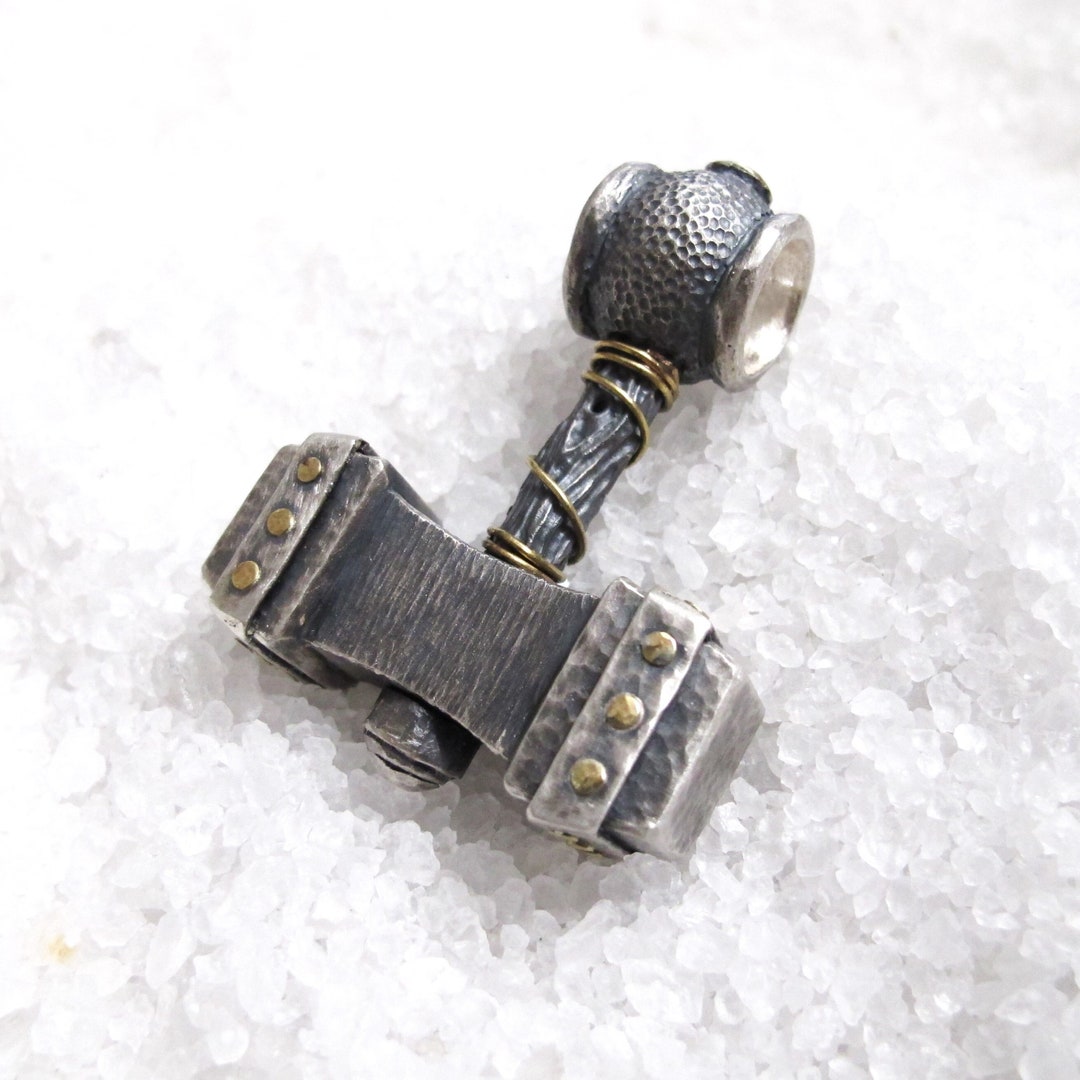 Extremely Heavy Thor's Hammer, Solid Silver Gold - Etsy