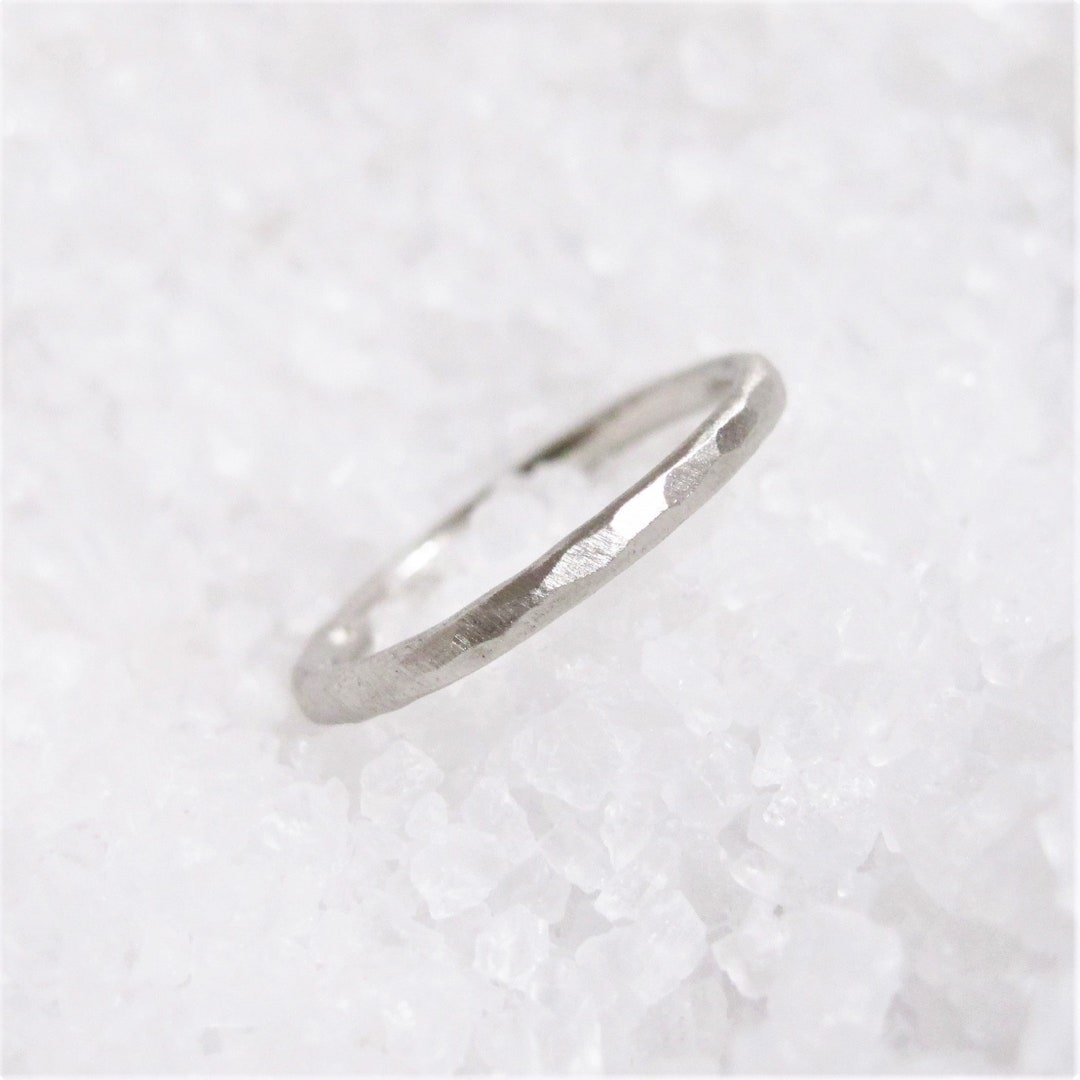 Hand-forged Platinum, Hammered Wedding Ring. - Etsy