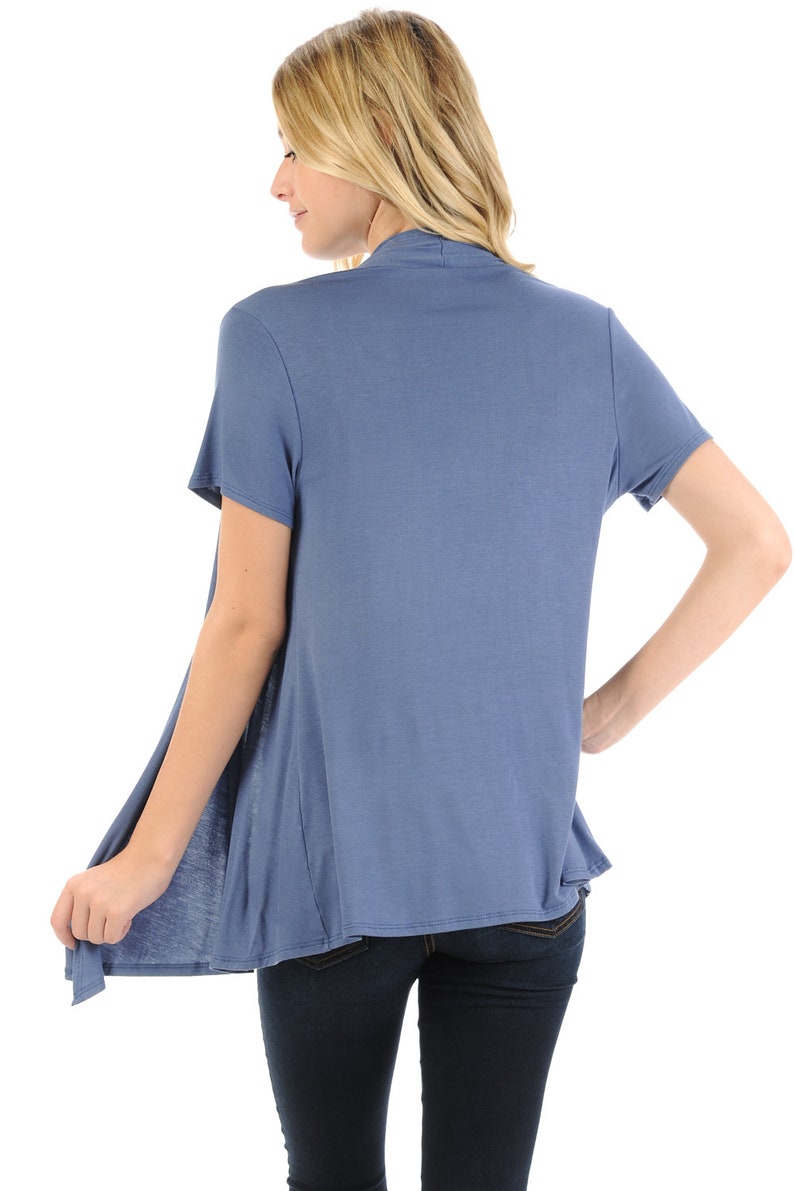 Short Sleeve Open Front Vest Denim - Etsy