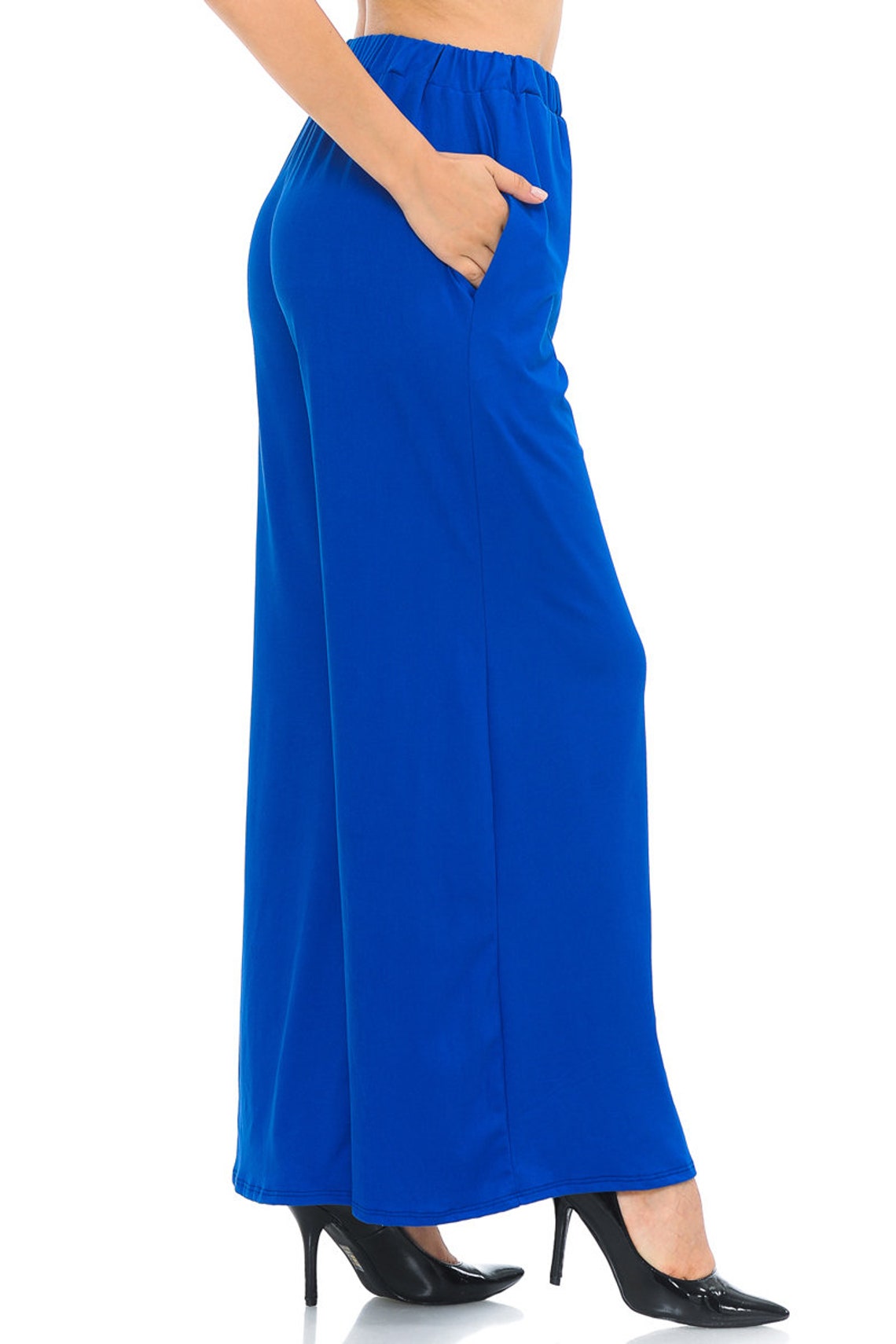 Solid Palazzo Pants Royal Blue | Etsy