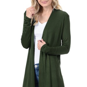Solid Rayon Spandex Long Sleeve Jersey Cardigan Sweater Olive - Etsy