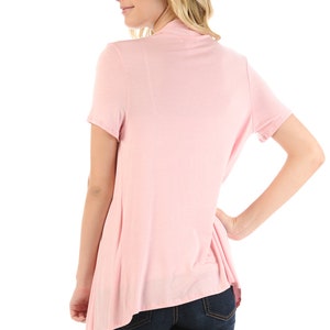 Short Sleeve Open Front Vest Pink - Etsy