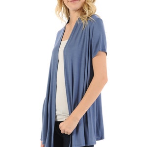 Short Sleeve Open Front Vest Denim - Etsy