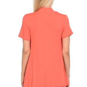 Short Sleeve Open Front Vest Coral - Etsy