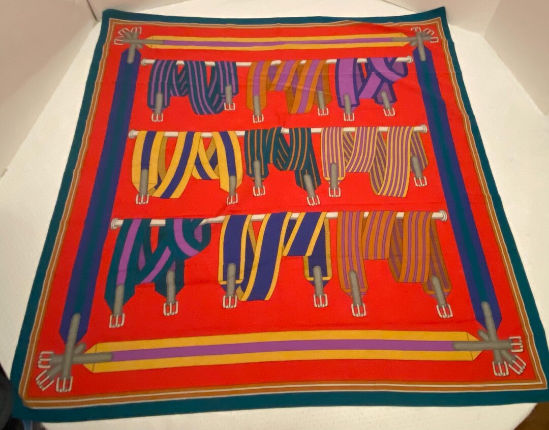 Les Sangles Belts Styled Rolled Polyester Scarf. Measures Approximately ...