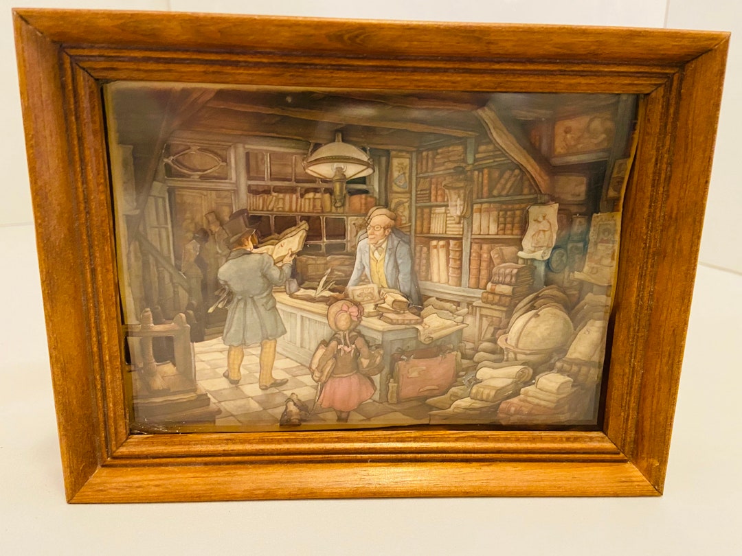 Anton Pieck 3D Shadow Box of Vintage Book Seller. Measures ...