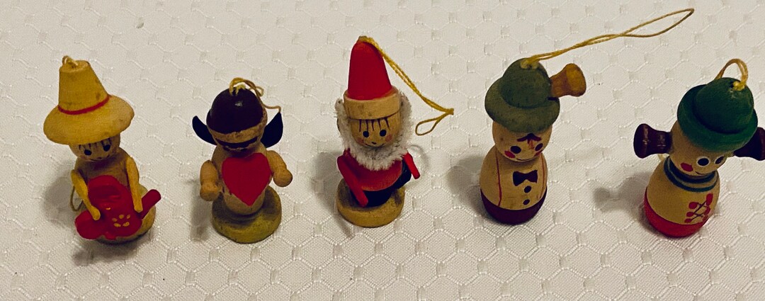 Steinbach Vintage Wooden Miniature Christmas Ornaments Set of 5 - Etsy